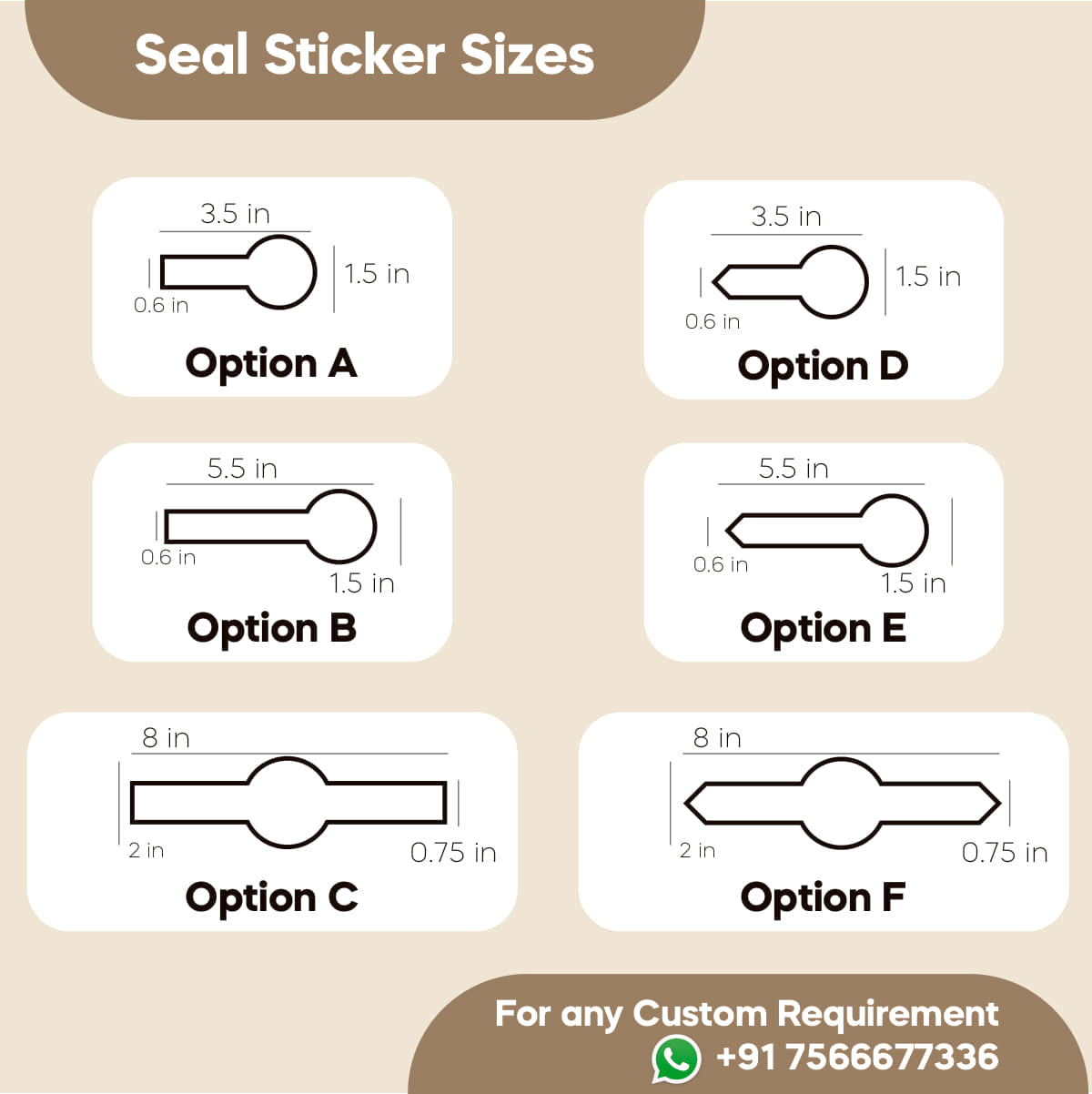 Seal Sticker Shape and Sizes – PackShack